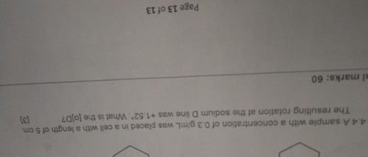 Solved 4.4 A sample with a concentration of 0.3 g/mL was | Chegg.com