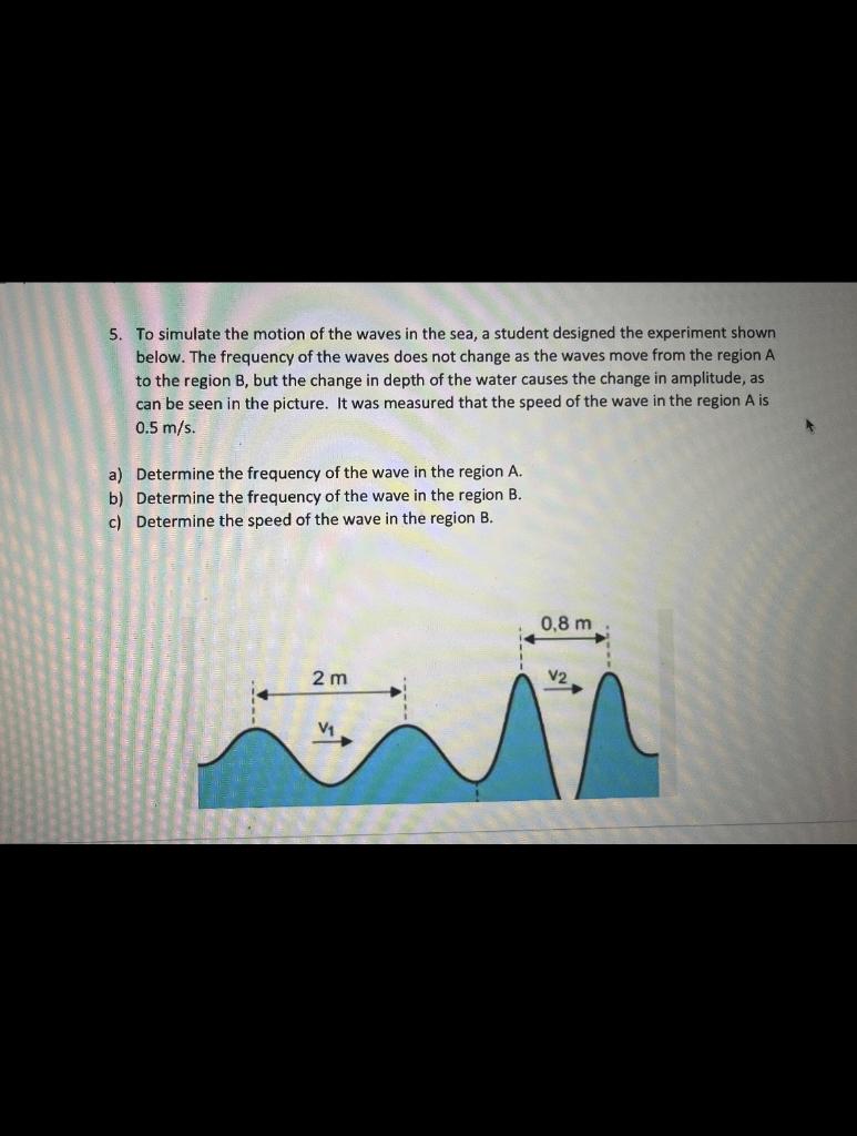 Solved 5. To simulate the motion of the waves in the sea, a | Chegg.com