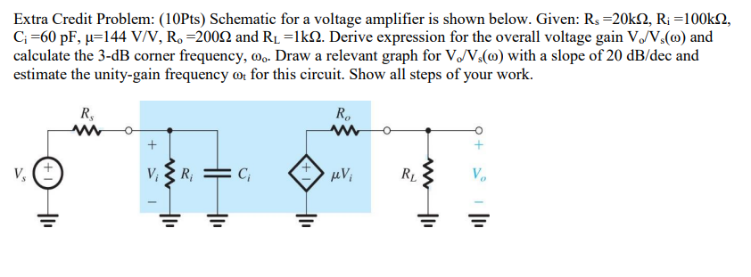 Solved Extra Credit Problem: (10Pts) Schematic for a voltage | Chegg.com