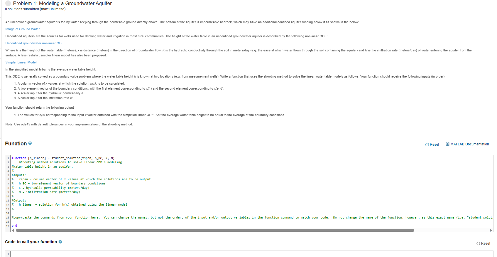 Solved This is a Matlab autograder question help | Chegg.com