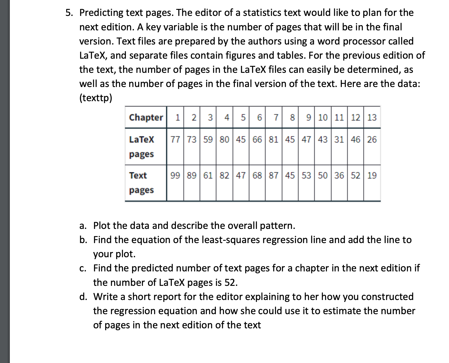 Predicting text pages. The editor of a statistics | Chegg.com