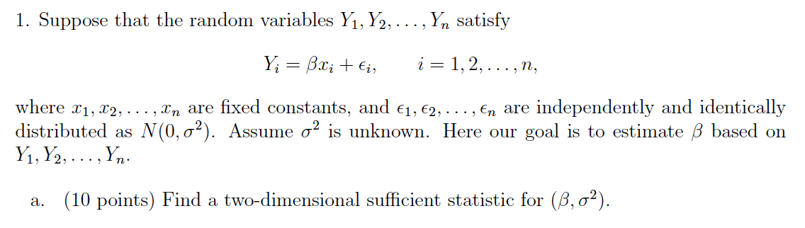 1. Suppose that the random variables Y1, Y2, ..., Yn | Chegg.com
