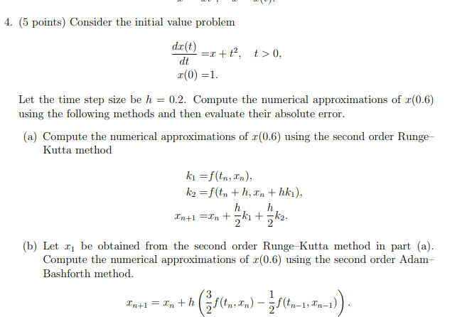 Solved 4. (5 points) Consider the initial value problem | Chegg.com