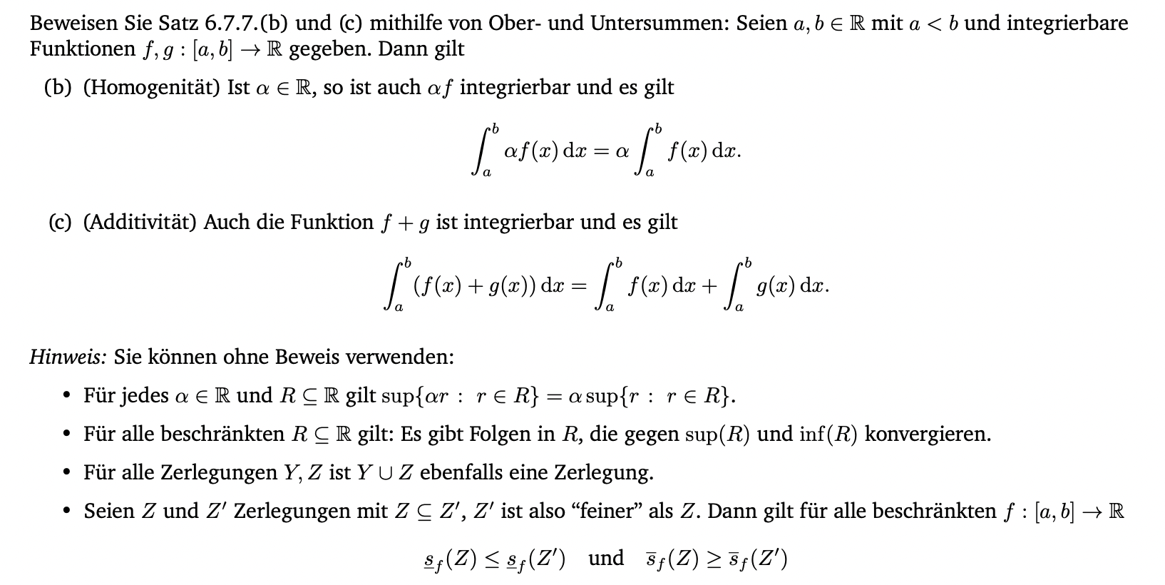 Solved Prove Theorem 6.7.7.(b) and (c) using upper and lower | Chegg.com