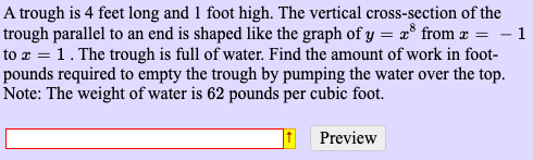 Solved 1 A trough is 4 feet long and 1 foot high. The | Chegg.com