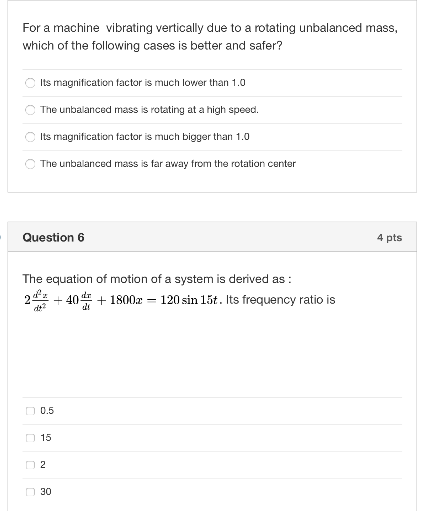 Solved For a machine vibrating vertically due to a rotating | Chegg.com