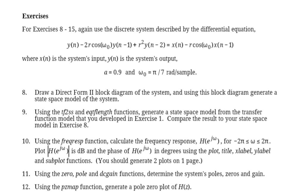 Solved Exercises For Exercises 8- 15, again use the discrete | Chegg.com