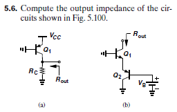Solved 5.6. Compute the output impedance of the cir- cuits | Chegg.com