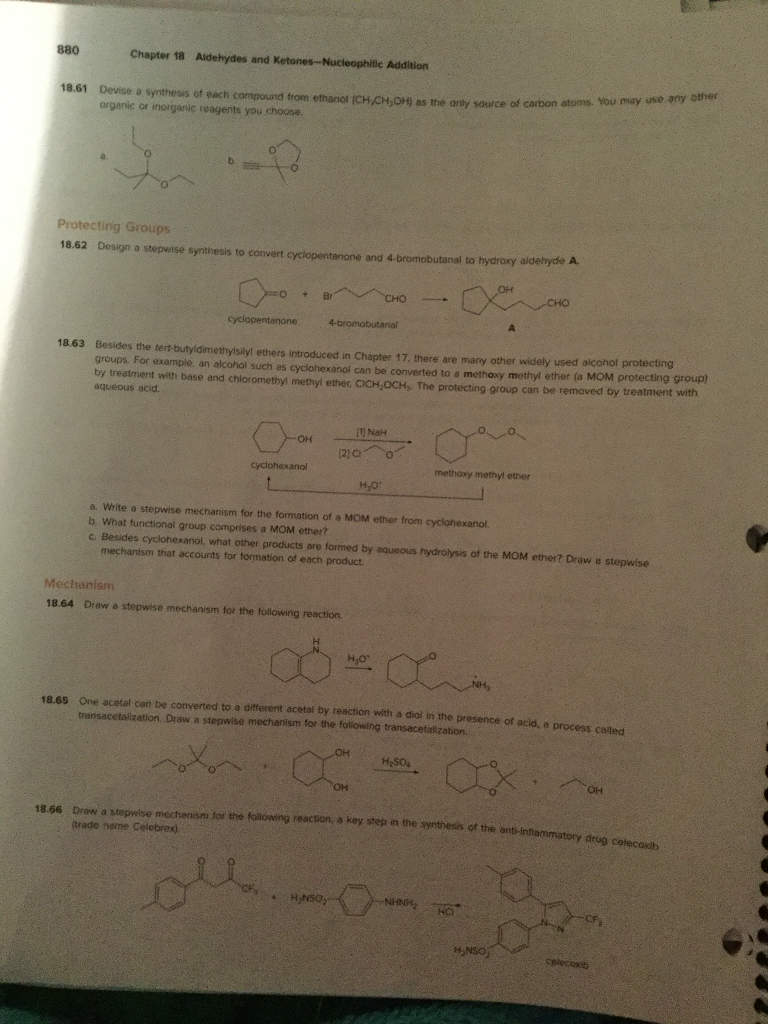 Solved 880 Chapter 18 Aldehydes and Ketones-Nucleophilic | Chegg.com