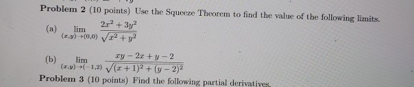 Solved vector calculus use SQUEEZE THEOREM to find the | Chegg.com