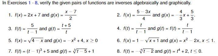 Solved In Exercises 1−8, verify the given pairs of functions | Chegg.com