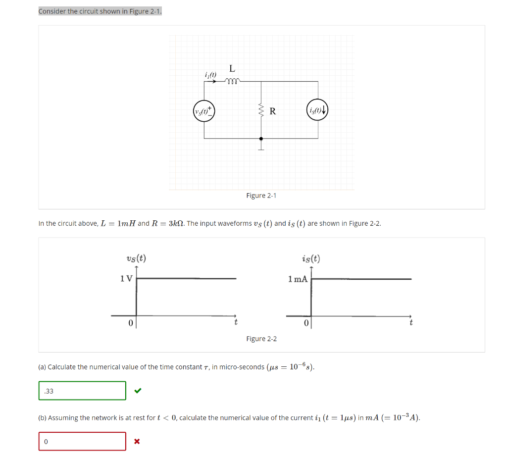 Solved Consider the circuit shown in Figure 2-1. (0) ist)) | Chegg.com