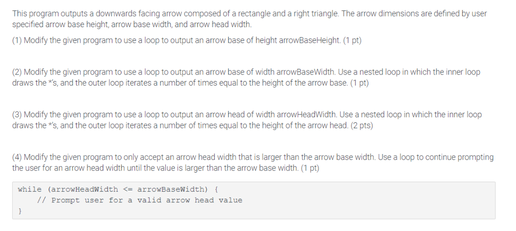 (Solved) : Program Outputs Downwards Facing Arrow Composed Rectangle ... (Solved) : Program Outputs Downwards Facing Arrow Composed Rectangle ...
