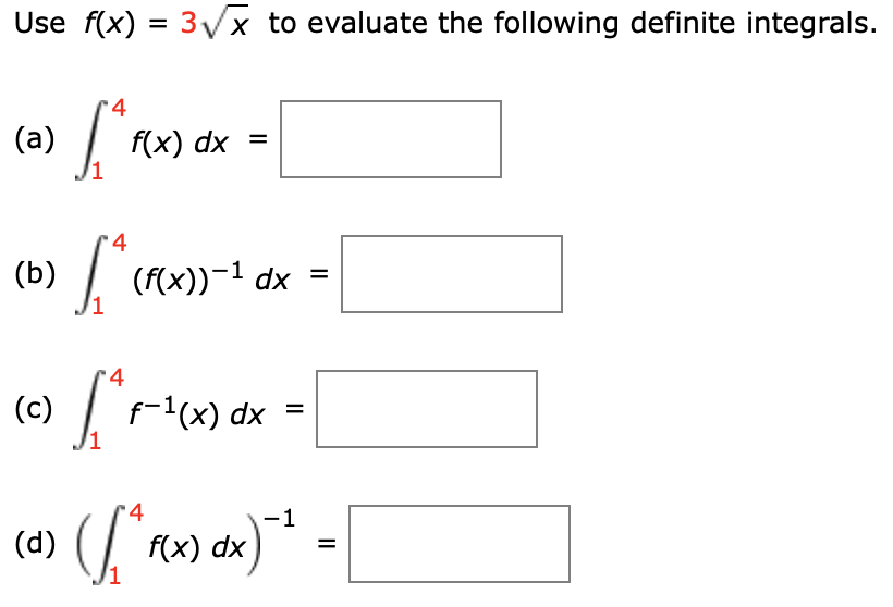 Solved Use f(x) 3 x to evaluate the following definite | Chegg.com
