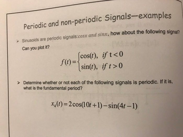 Solved Periodic and non-periodic Signals-examples Sinusoids | Chegg.com