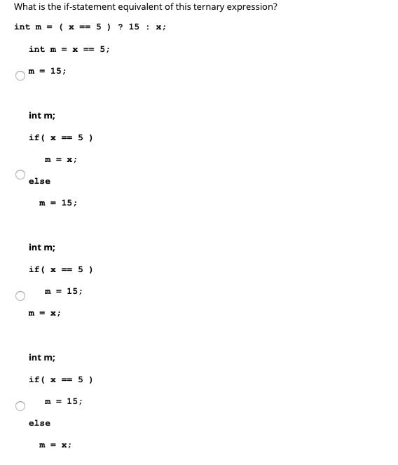 Solved What Is The If Statement Equivalent Of This Ternary