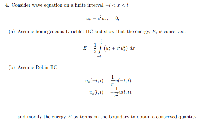 4. Consider wave equation on a finite interval -1