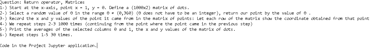 Question: Return operator, Matrices 1-) Start at the | Chegg.com