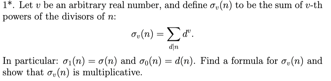 Solved 1*. Let v be an arbitrary real number, and define | Chegg.com