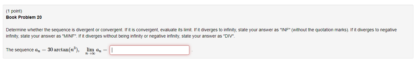 Solved (1 point) Book Problem 20 Determine whether the | Chegg.com