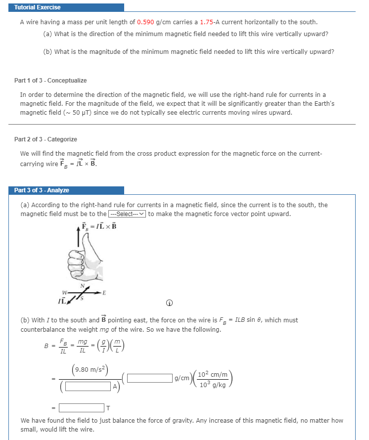 Solved Tutorial Exercise A wire having a mass per unit | Chegg.com
