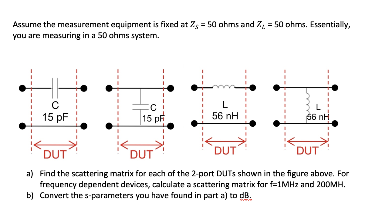 Assume the measurement equipment is fixed at ZS=50 | Chegg.com