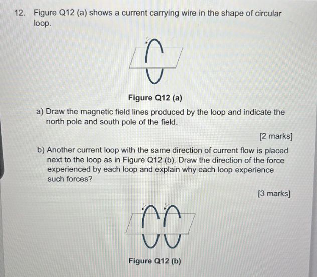 Solved 12. ﻿Figure Q12 (a) ﻿shows a current carrying wire in | Chegg.com