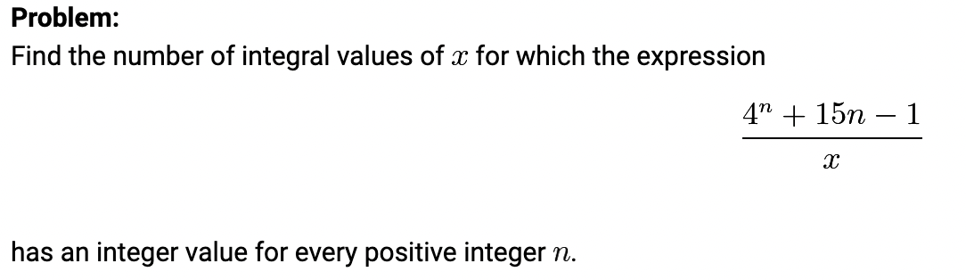 Solved Problem: Find the number of integral values of x for | Chegg.com