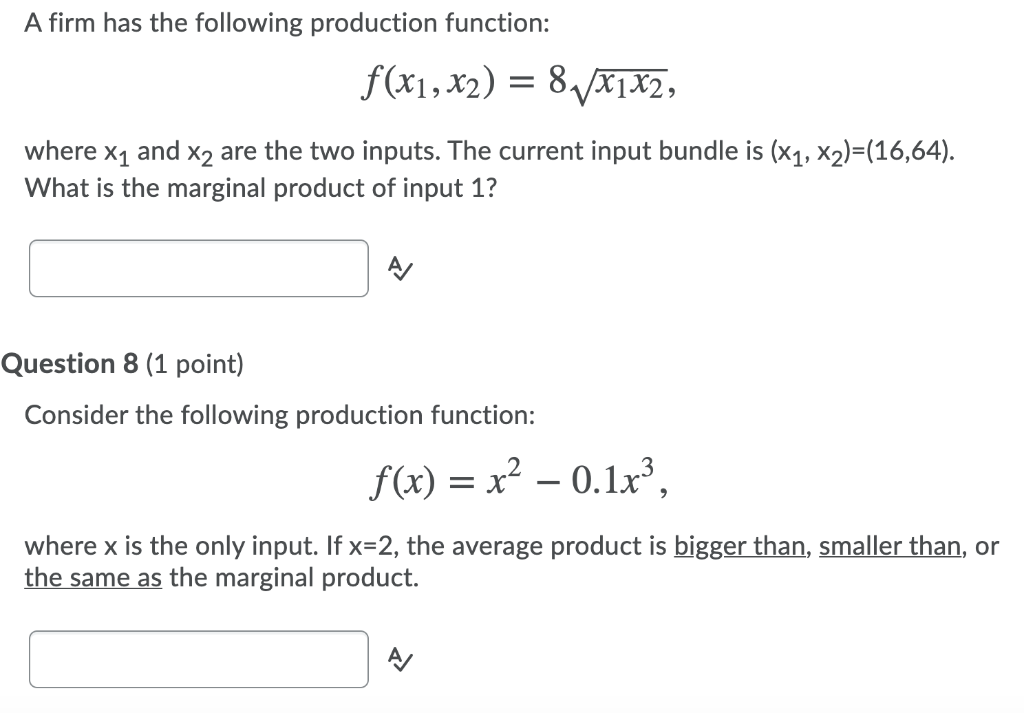 Solved A firm has the following production function: f(x1, | Chegg.com