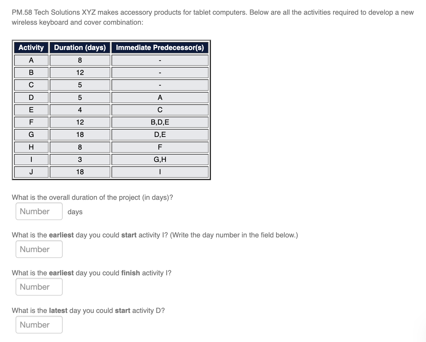 Solved PM.58 Tech Solutions XYZ makes accessory products for | Chegg.com