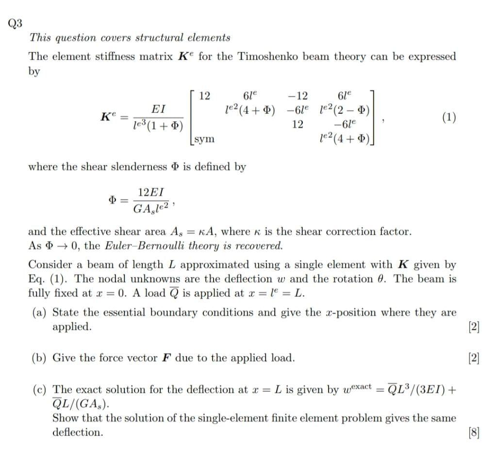 Q2 This question covers structural elements Consider | Chegg.com