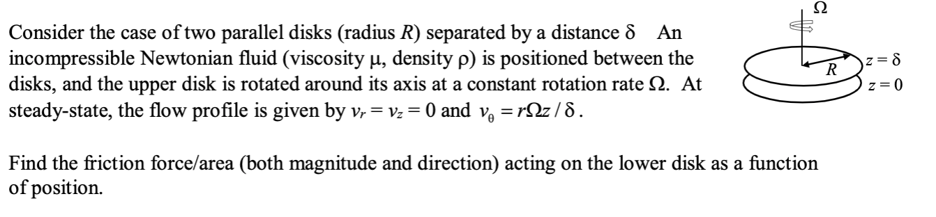 Solved Ω z= 8 Consider the case of two parallel disks | Chegg.com
