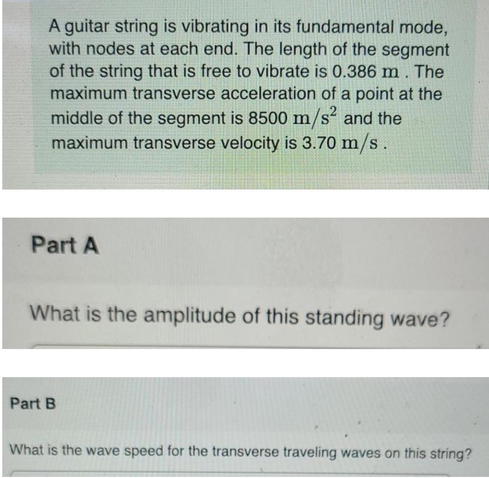 Solved A guitar string is vibrating in its fundamental mode, | Chegg.com