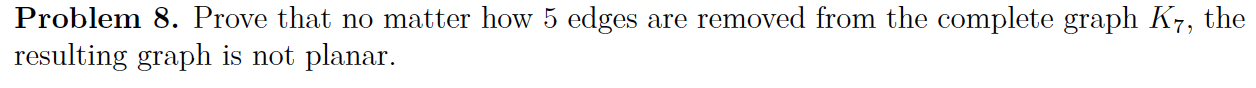 Solved Problem 8. Prove that no matter how 5 edges are | Chegg.com