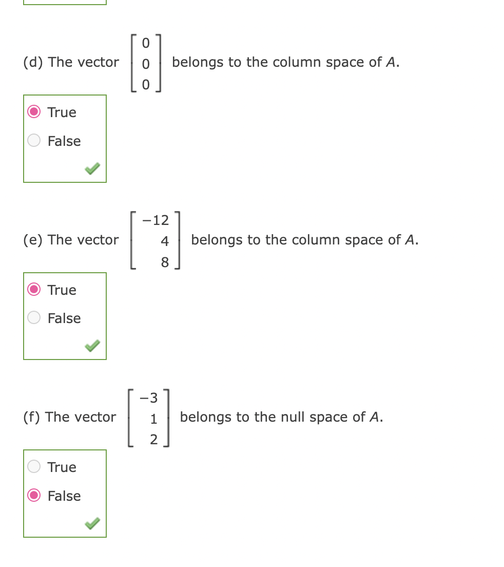 [Solved]: Please explain, I am confused on column space. de
