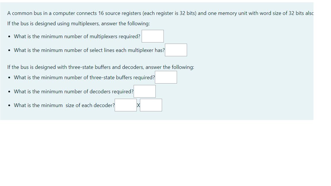Solved A common bus in a computer connects 16 source | Chegg.com
