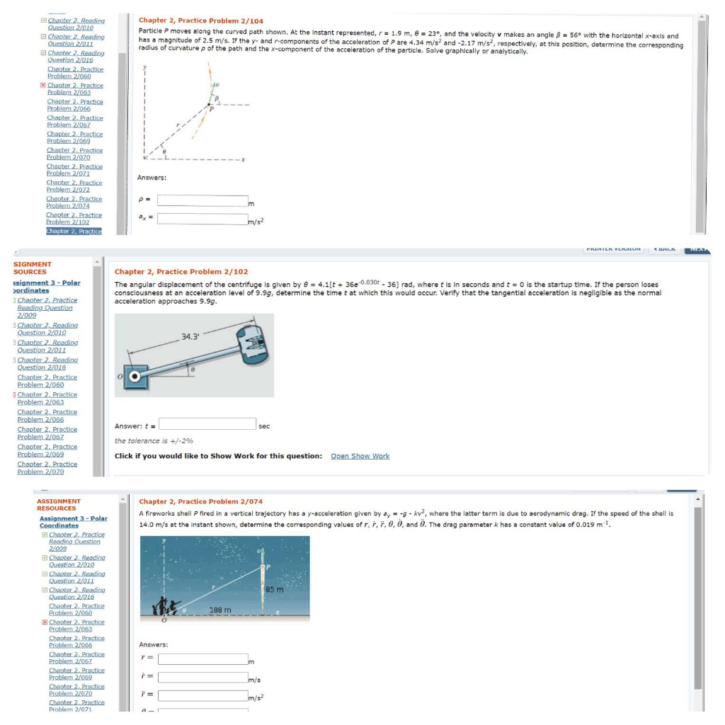 Solved Chapter 2, Practice Problem 2/104 2, Particle P moves | Chegg.com