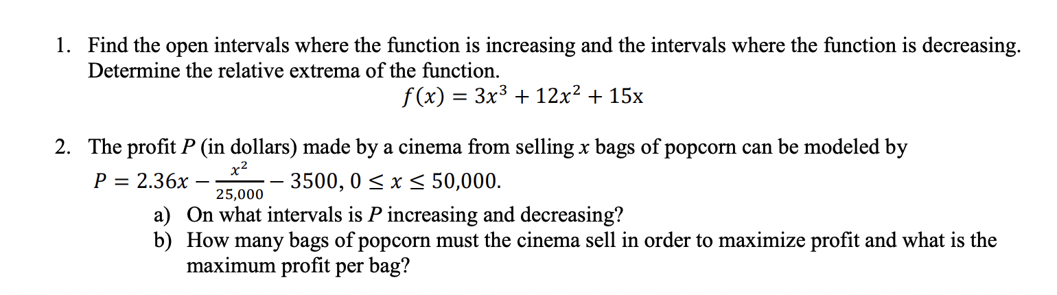 Solved 1 Find The Open Intervals Where The Function Is Chegg