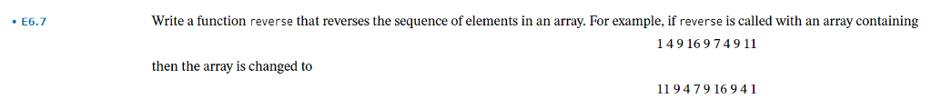 Solved E6 7 Write A Function Reverse That Reverses The