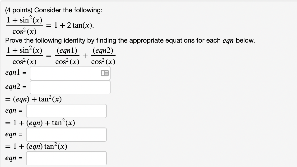 Solved (4 points) Consider the following: | Chegg.com