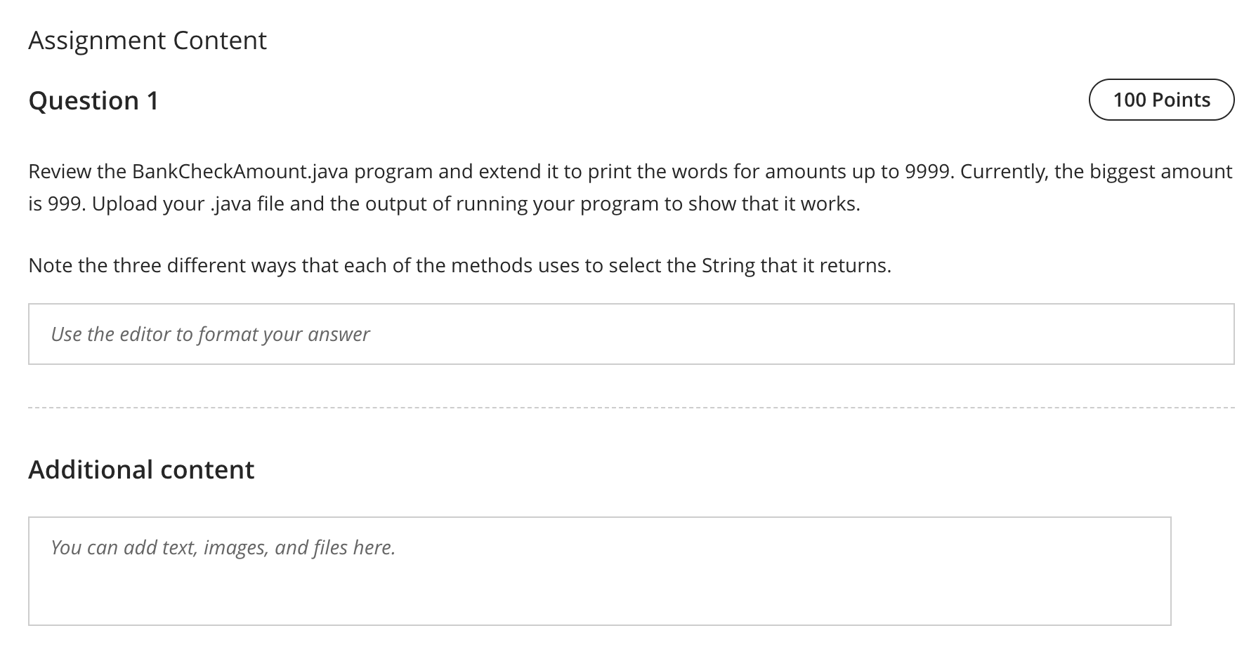 Assignment Content Question 1 100 Points Review the | Chegg.com