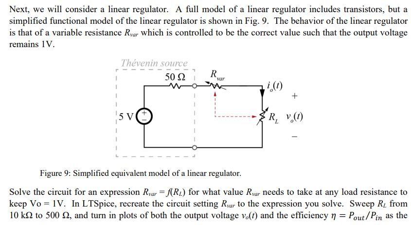 Solved Next, we will consider a linear regulator. A full | Chegg.com