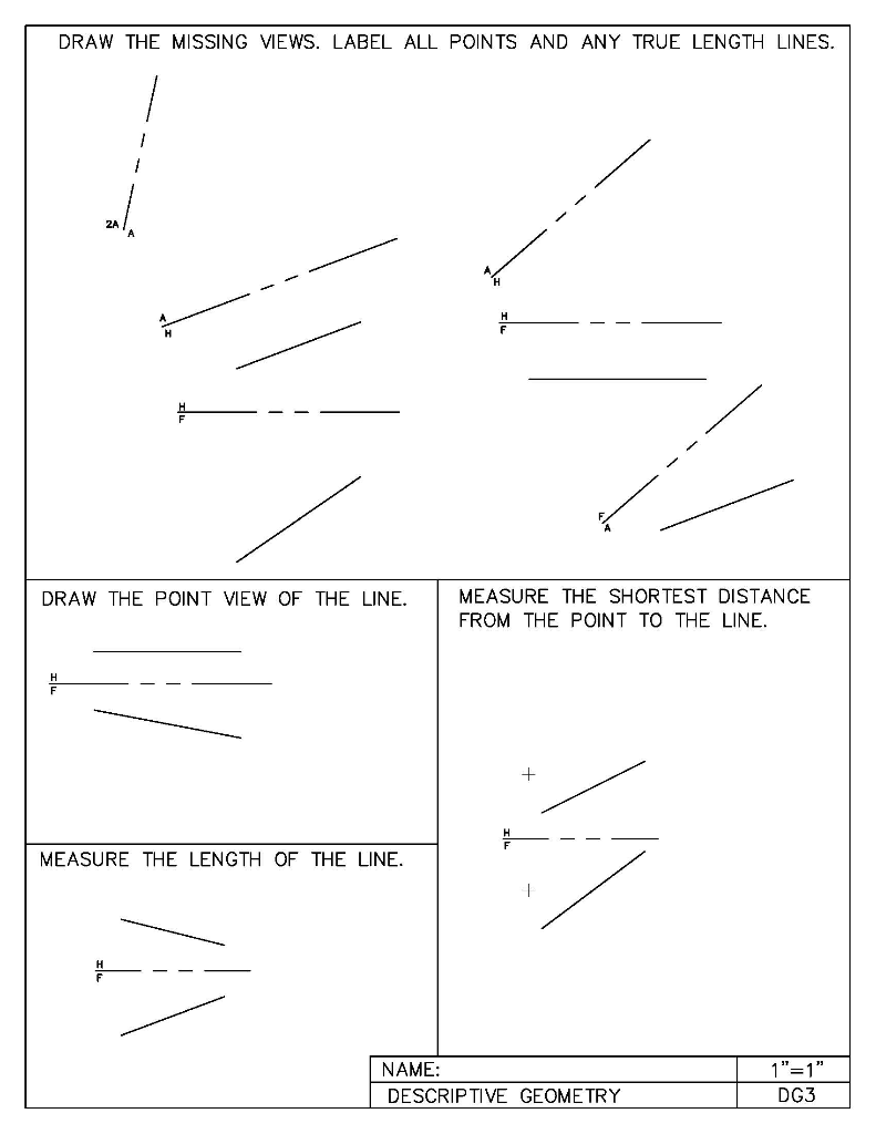 DRAW THE MISSING VIEWS. LABEL ALL POINTS AND ANY TRUE | Chegg.com