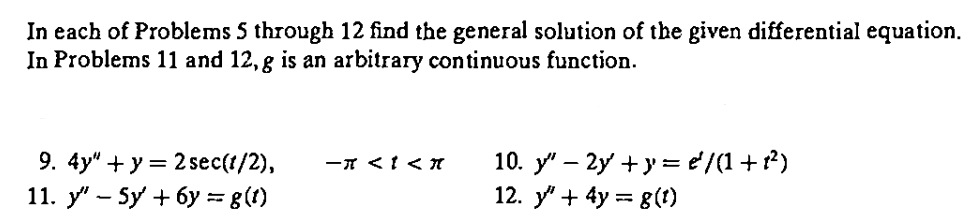 Solved In each of Problems 5 through 12 find the general | Chegg.com
