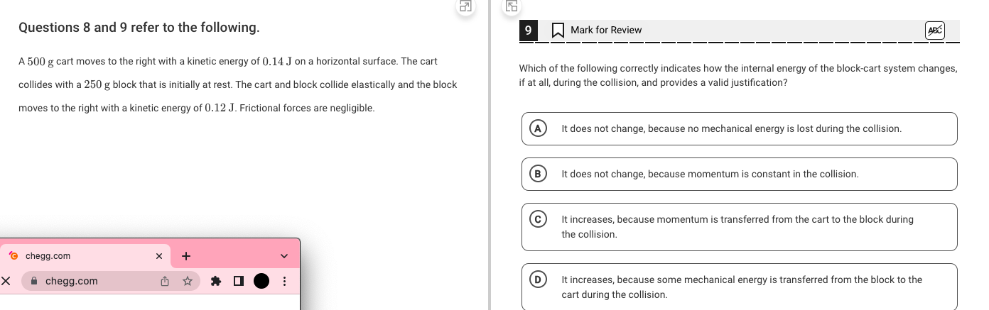 Solved Questions 8 ﻿and 9 ﻿refer to the following.A 500 ﻿g | Chegg.com