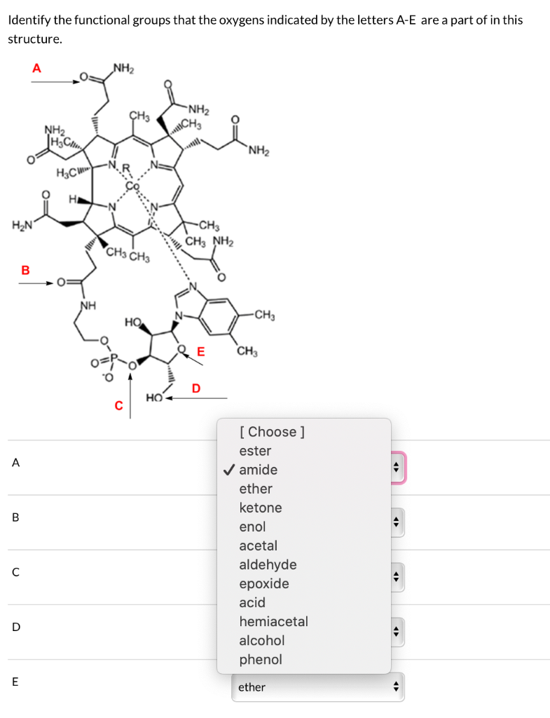 Solved Identify the functional groups that the oxygens | Chegg.com