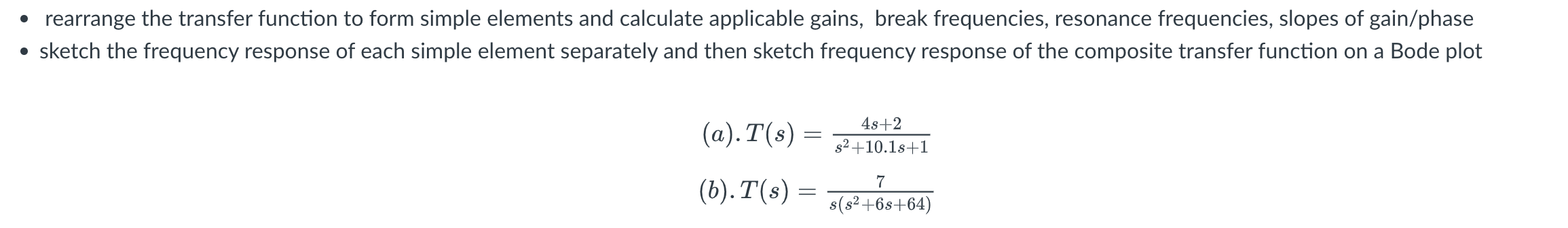 Solved • rearrange the transfer function to form simple | Chegg.com