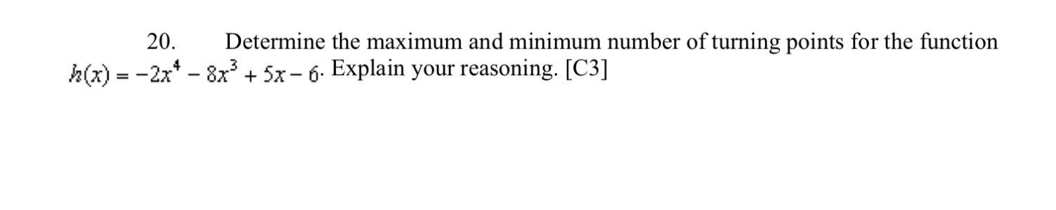 Solved 20. Determine the maximum and minimum number of | Chegg.com