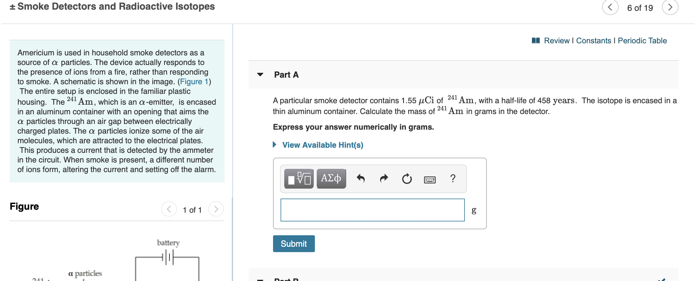 Solved + Smoke Detectors and Radioactive Isotopes 6 of 19 > | Chegg.com