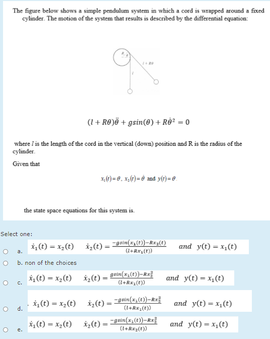 Solved The figure below shows a simple pendulum system in | Chegg.com